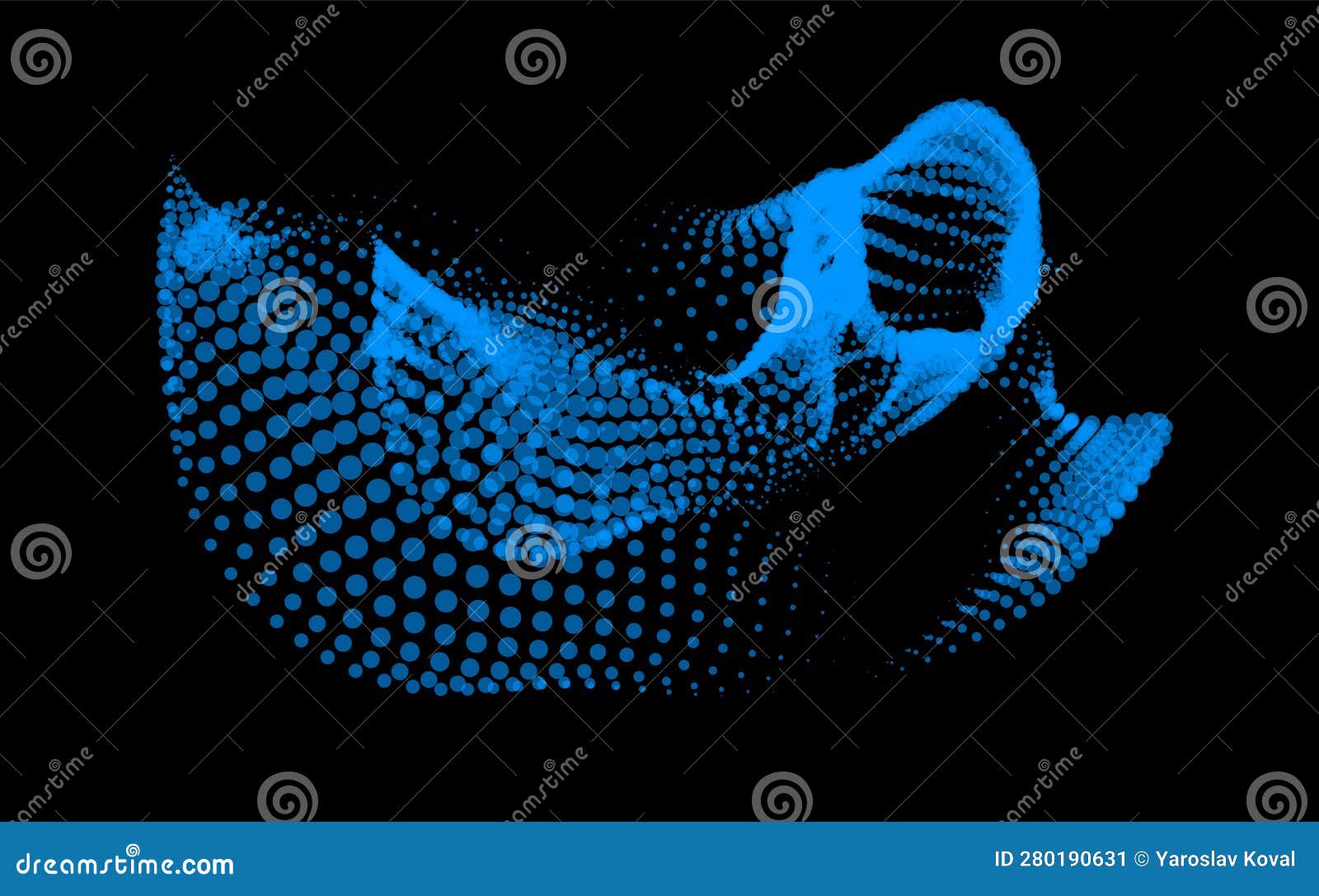 3d Dynamic Node Of Big Data Dots Science. Wave Infinity Sinusoid Line ...