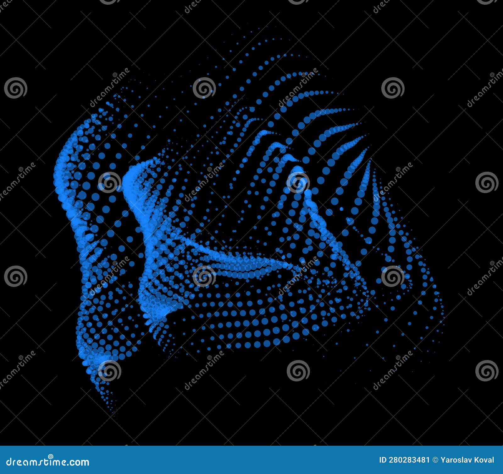 3d Dynamic Node Of Big Data Dots Science. Wave Infinity Sinusoid Line ...