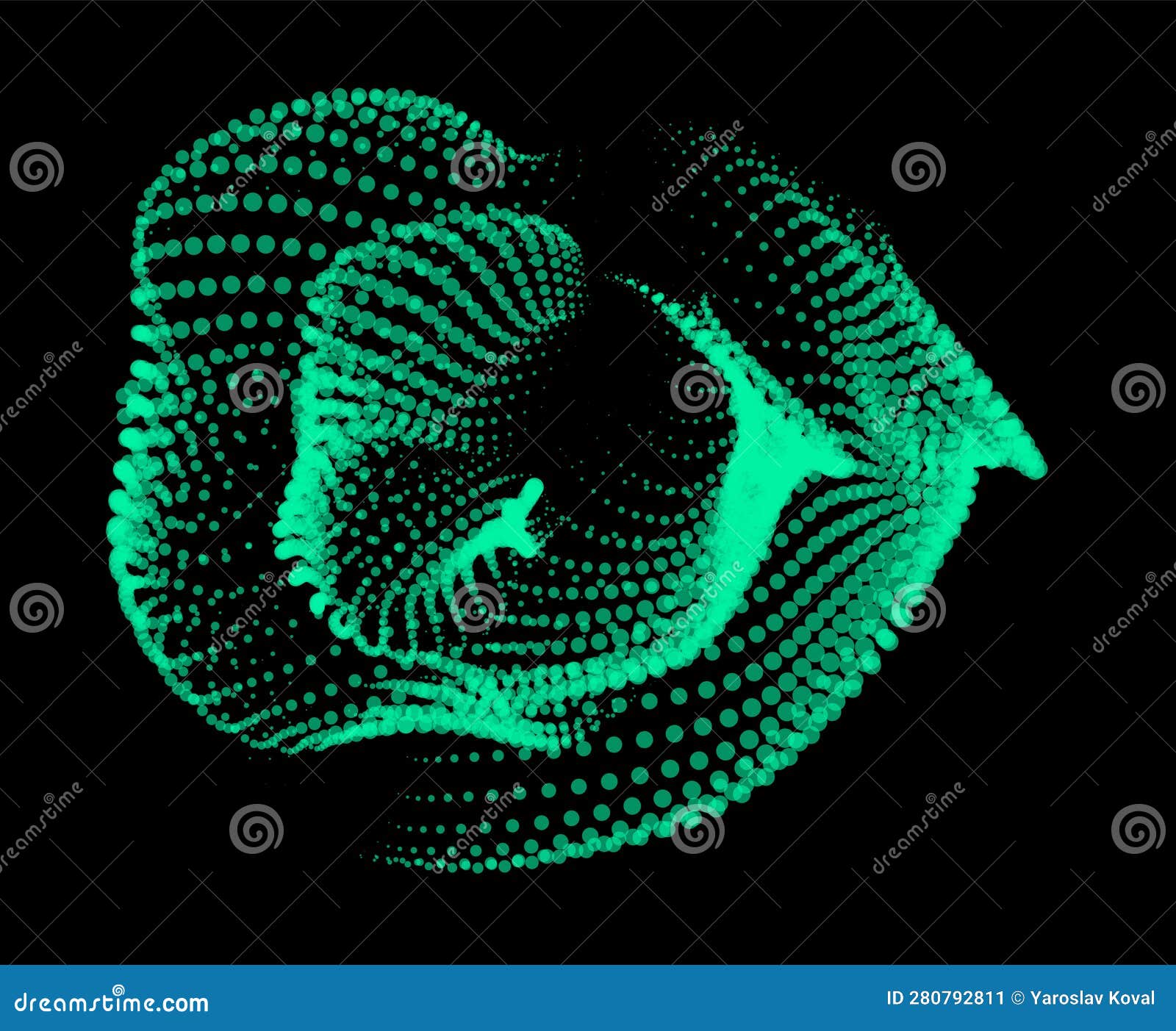 3d Dynamic Node Of Big Data Dots Science. Wave Infinity Sinusoid Line ...