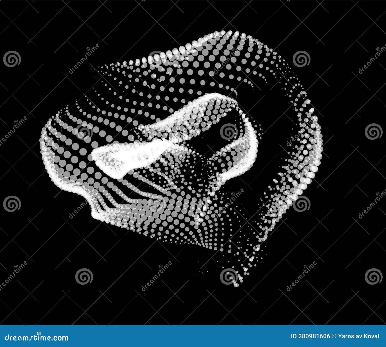 3d Dynamic Node Of Big Data Dots Science. Wave Infinity Sinusoid Line ...