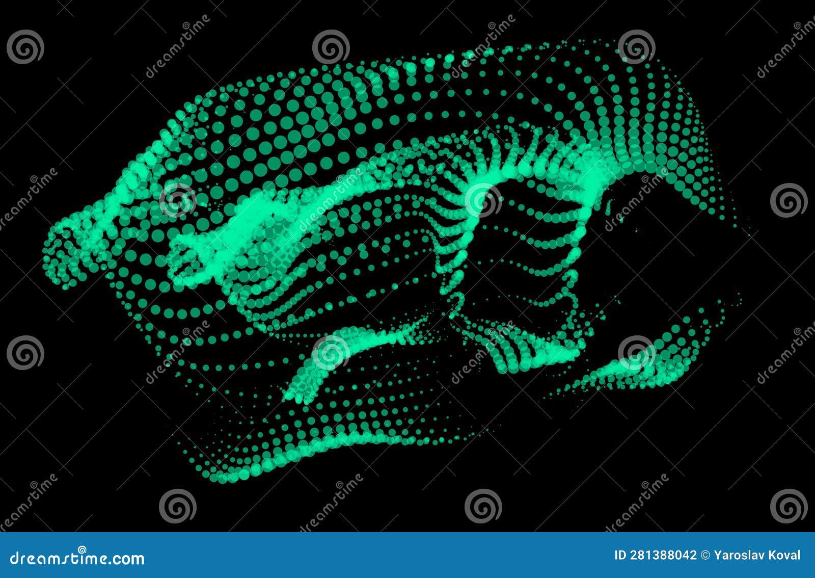3d Dynamic Node Of Big Data Dots Science. Wave Infinity Sinusoid Line ...
