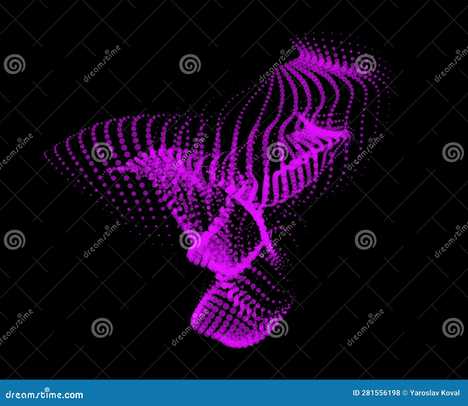 3d Dynamic Node Of Big Data Dots Science. Wave Infinity Sinusoid Line ...