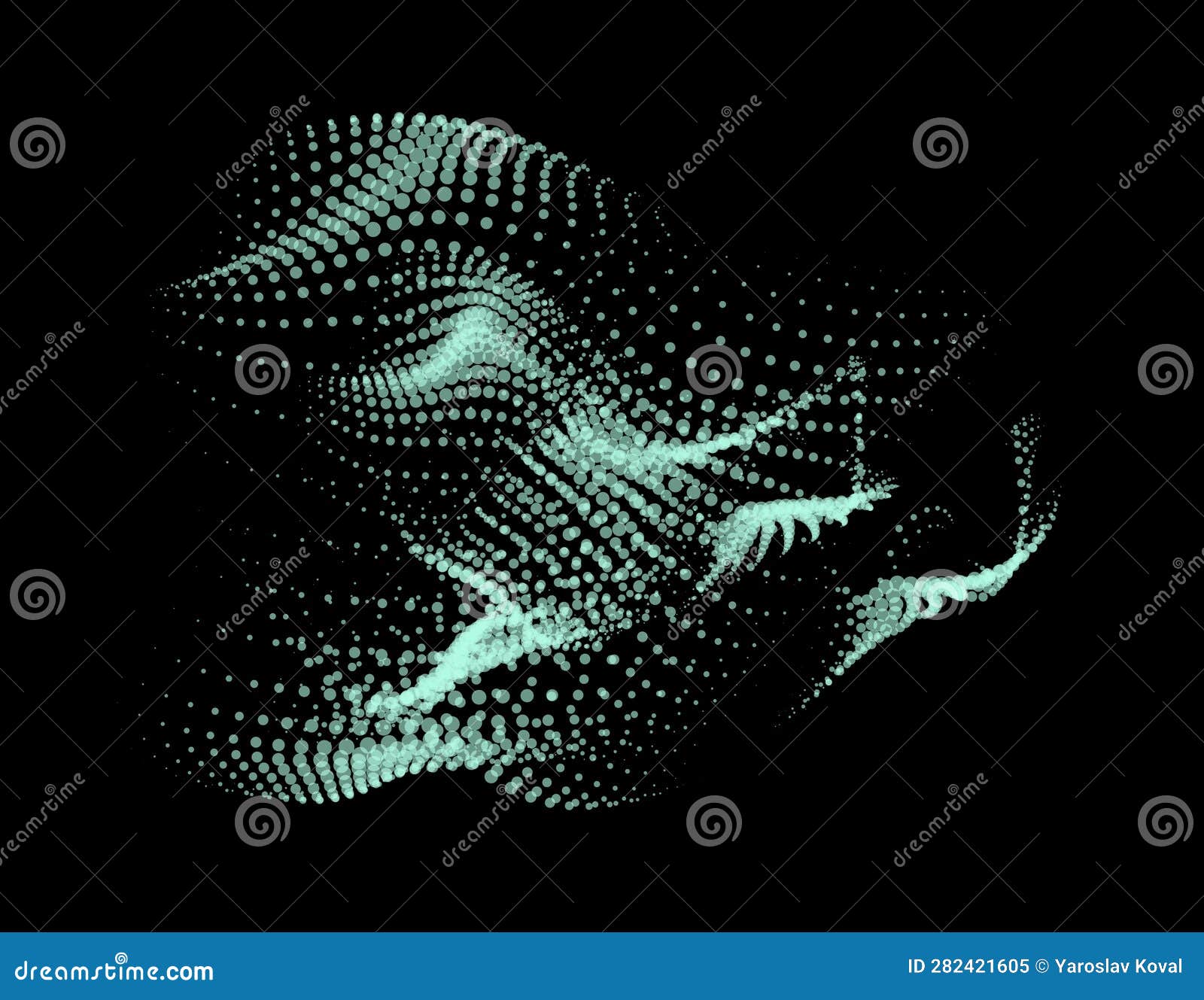 3d Dynamic Node Of Big Data Dots Science. Wave Infinity Sinusoid Line ...