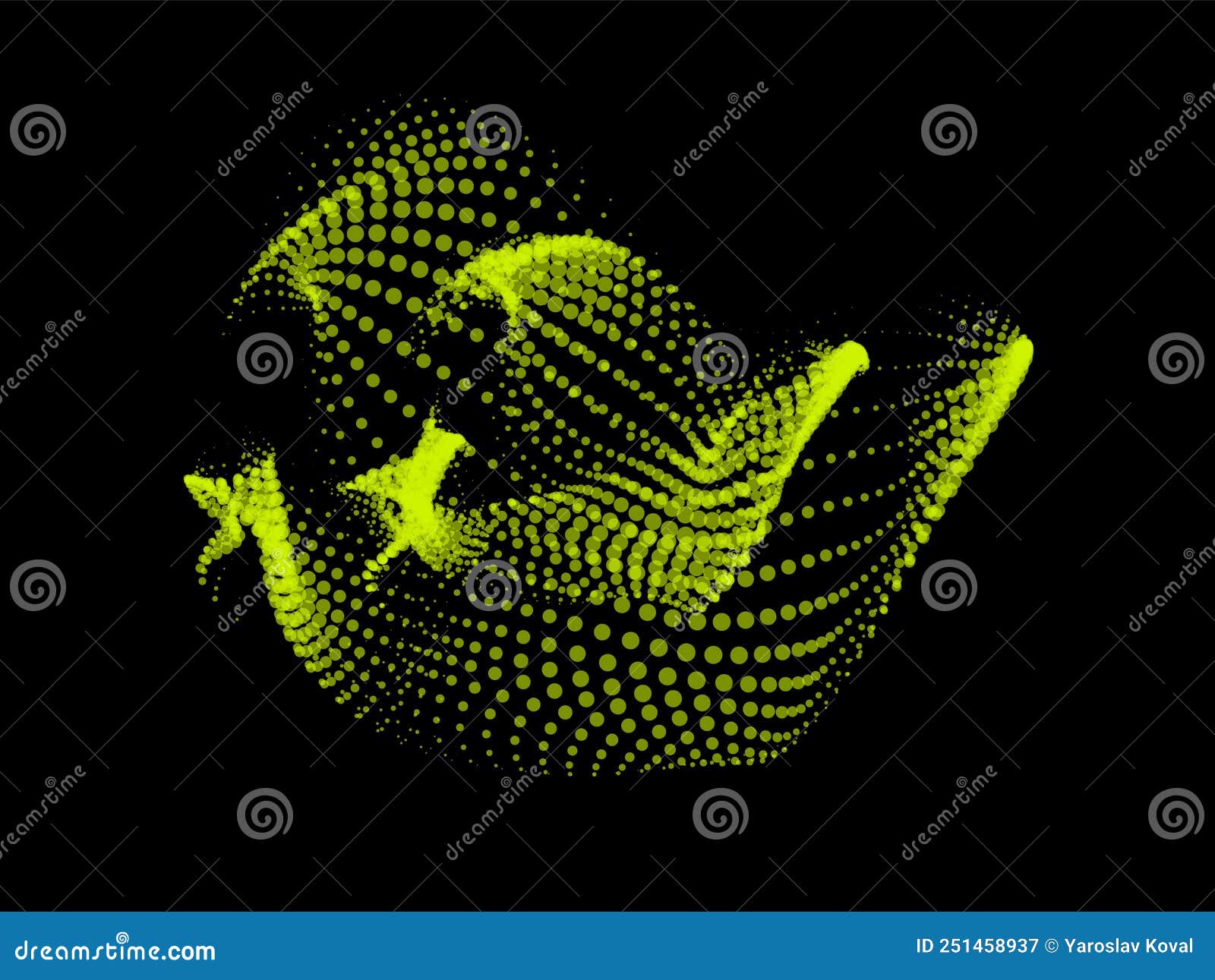 3d Dynamic Node Of Big Data Dots Science. Wave Infinity Sinusoid Line ...