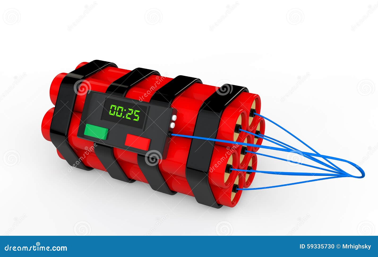 3d dynamite time bomb stock illustration. Illustration of ticking ...