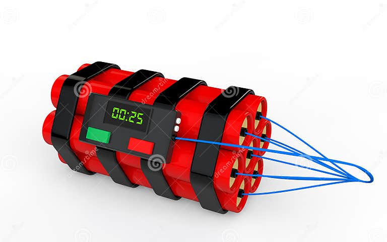 3d dynamite time bomb stock illustration. Illustration of ticking ...