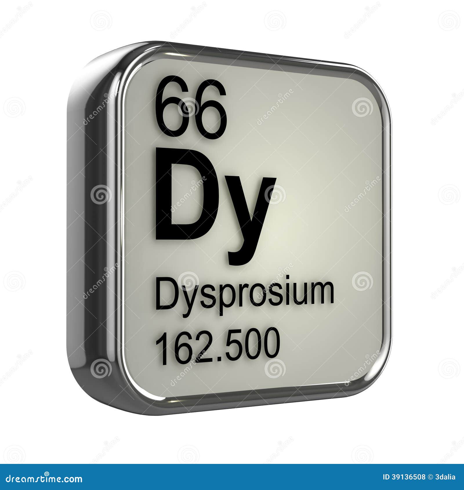 Dysprosium As Element 66 Of The Periodic Table 3D Illustration On ...