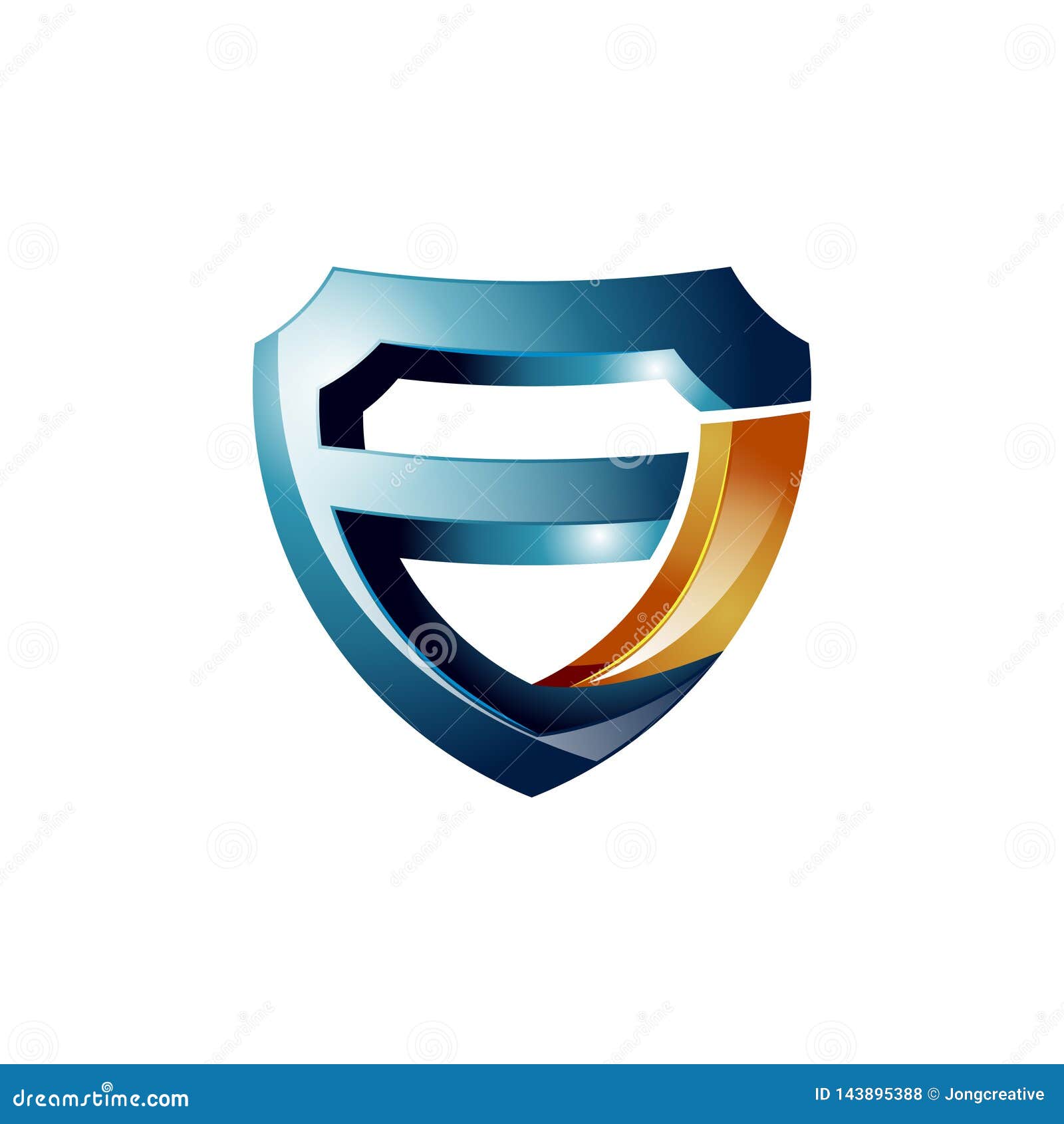 3D E- F Letter Strong Guard Protection Modern Logo Stock Vector ...