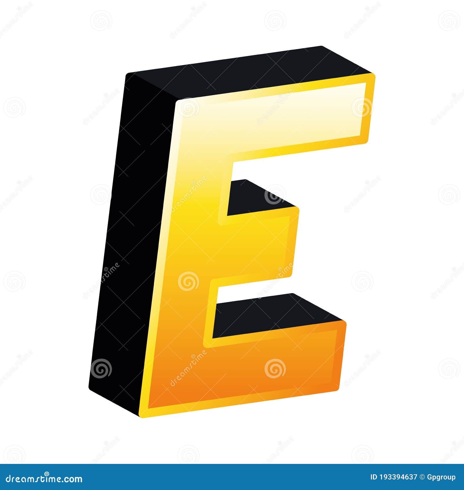 3d e letter vector design stock vector. Illustration of typo - 193394637