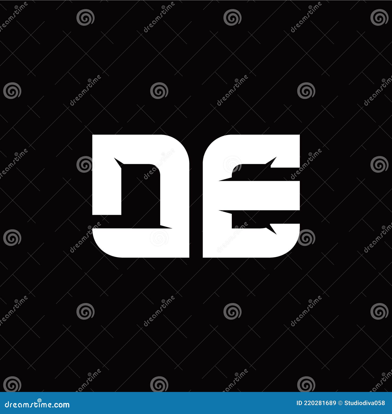 D E Letter Monogram Style Initial Logo Template Stock Image - Image of ...