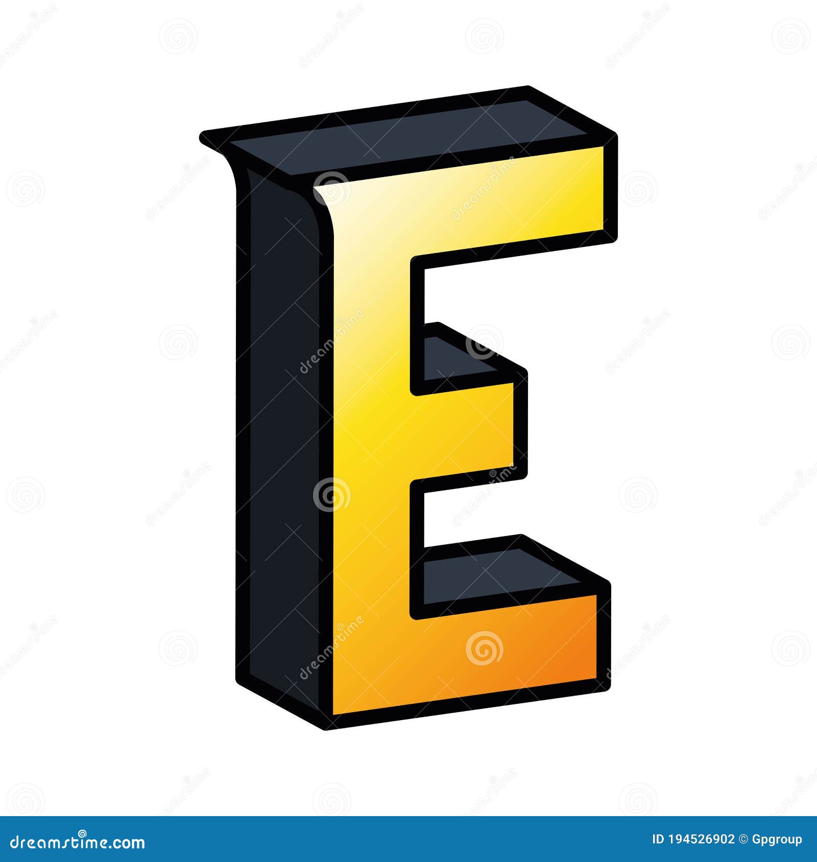 3d e letter vector design stock vector. Illustration of typeset - 194526902