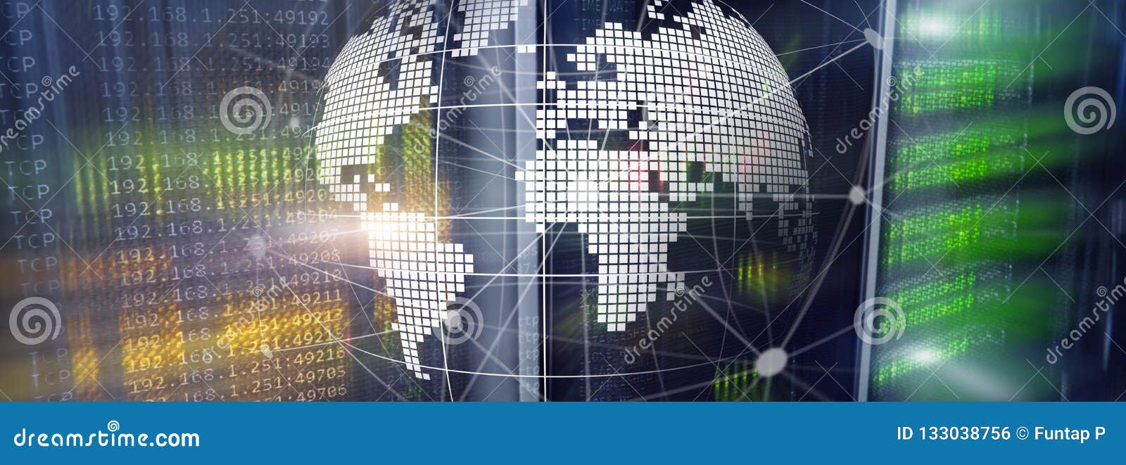 3D Earth As Telecommunication and Internet Technology Concept. Stock ...