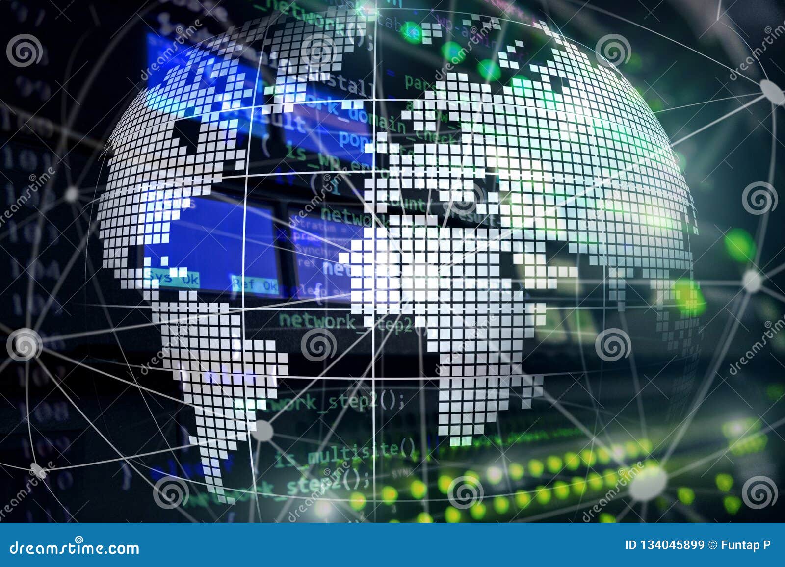 3D Earth As Telecommunication and Internet Technology Concept. Stock ...