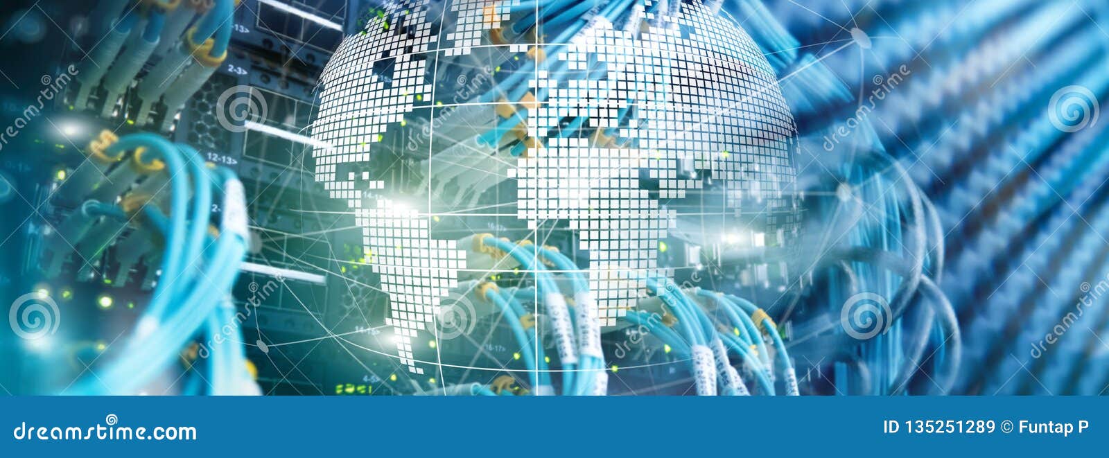 3D Earth As Telecommunication and Internet Technology Concept. Stock ...