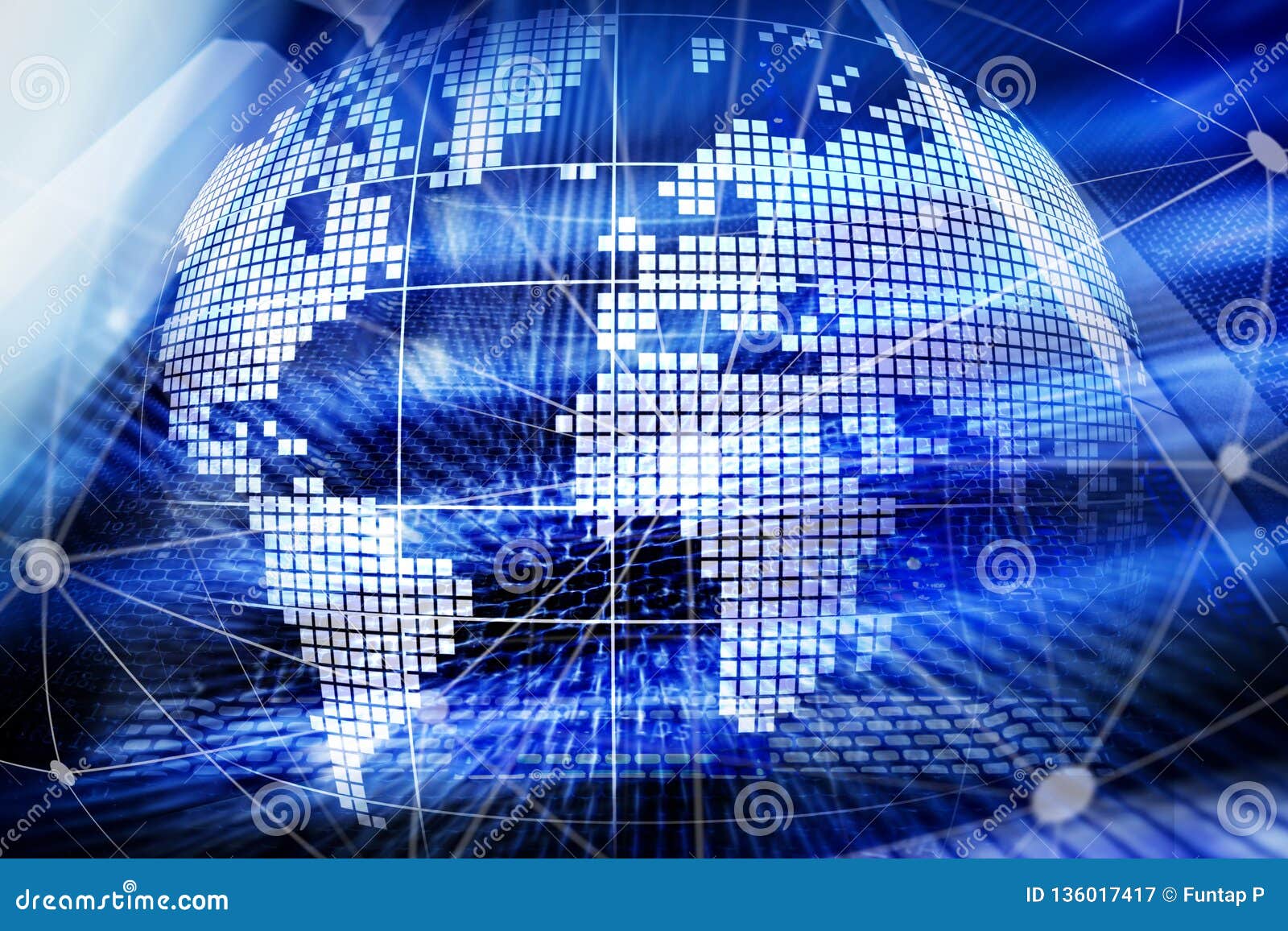 3D Earth As Telecommunication and Internet Technology Concept. Stock ...