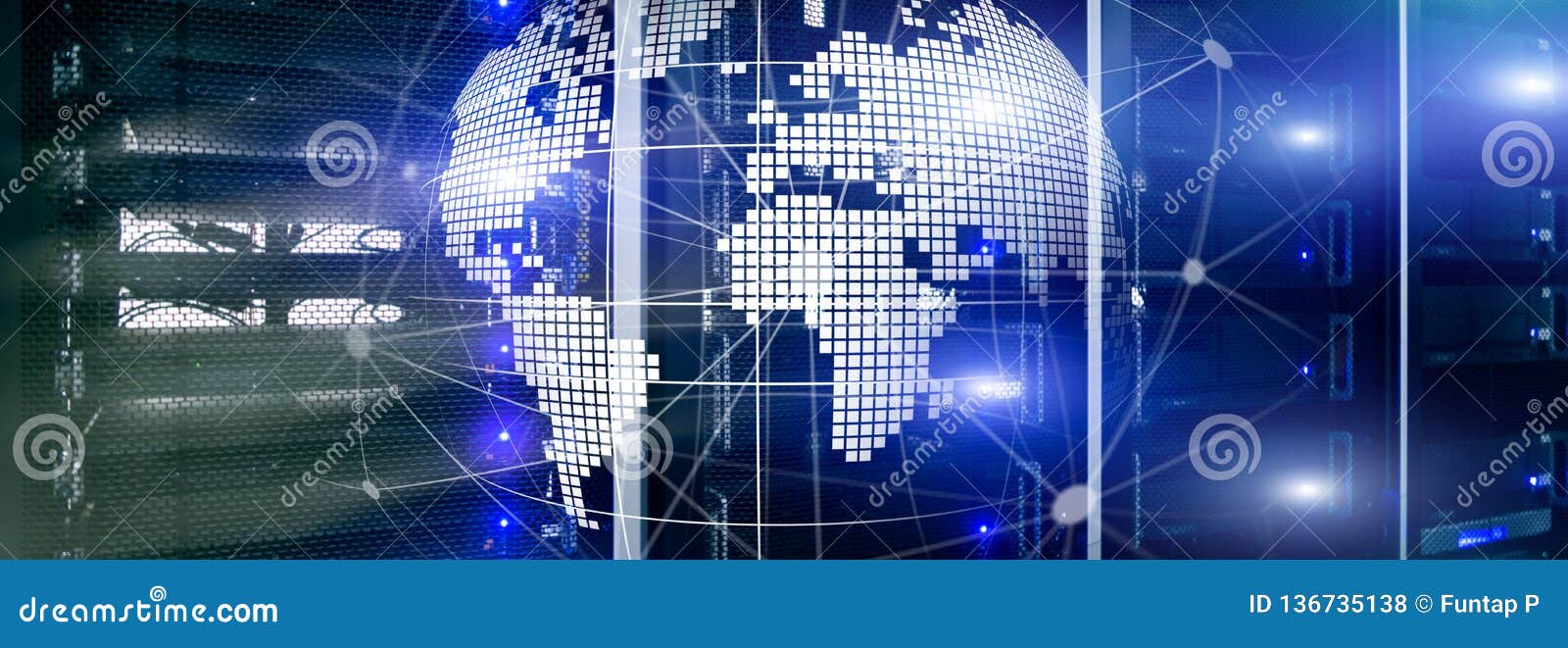 3D Earth As Telecommunication and Internet Technology Concept. Stock ...