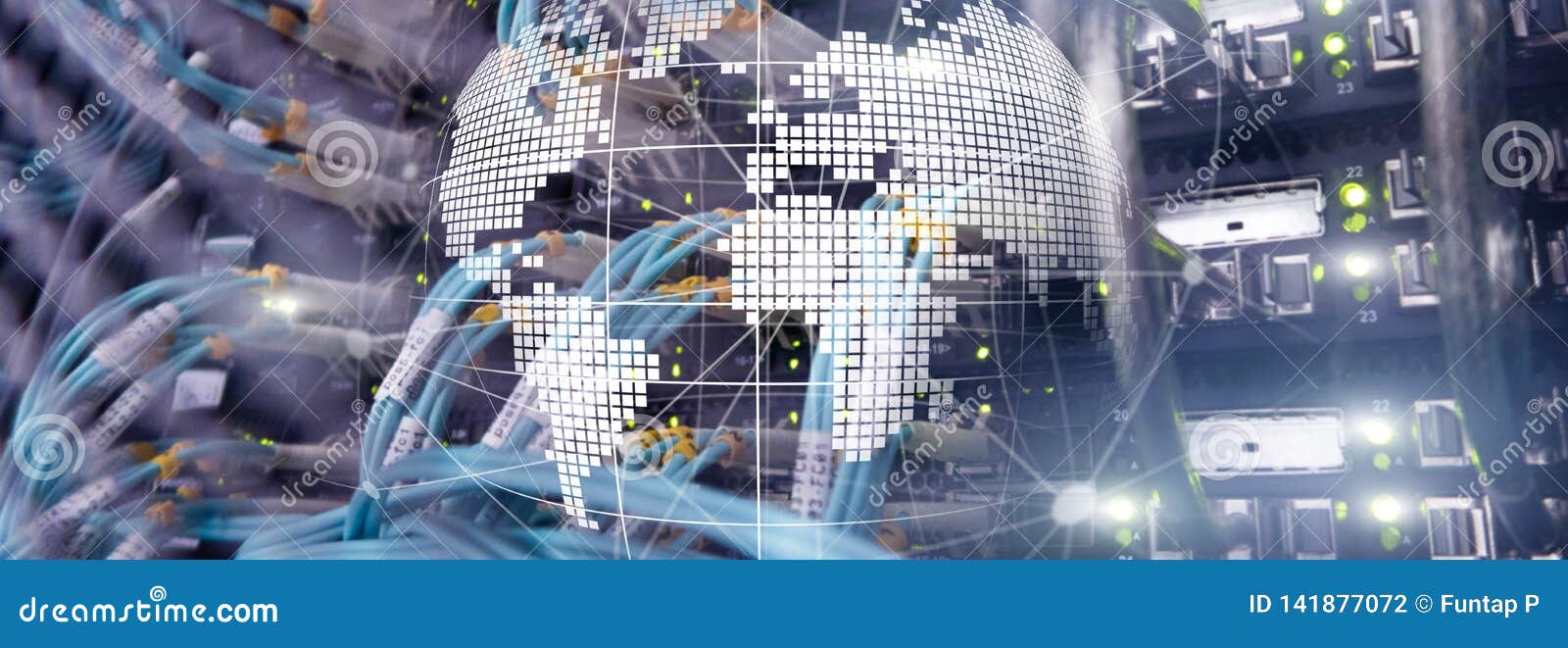 3D Earth As Telecommunication and Internet Technology Concept. Stock ...