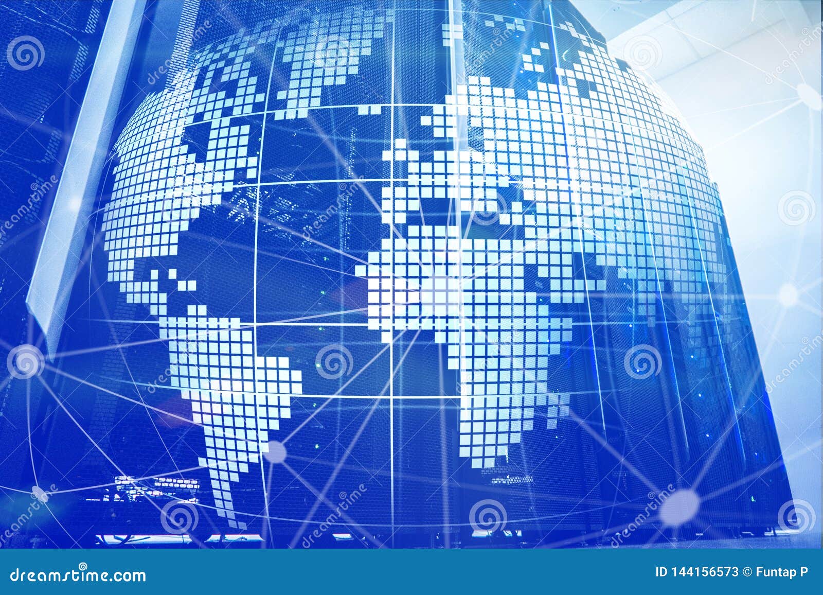3D Earth As Telecommunication and Internet Technology Concept. Stock ...
