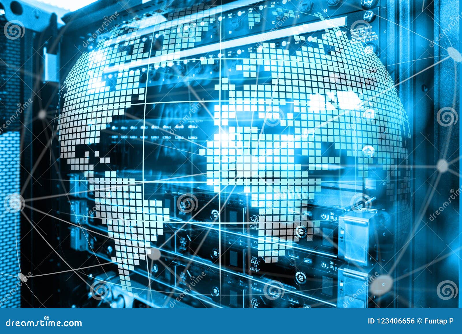 3D Earth As Telecommunication and Internet Technology Concept. Stock ...