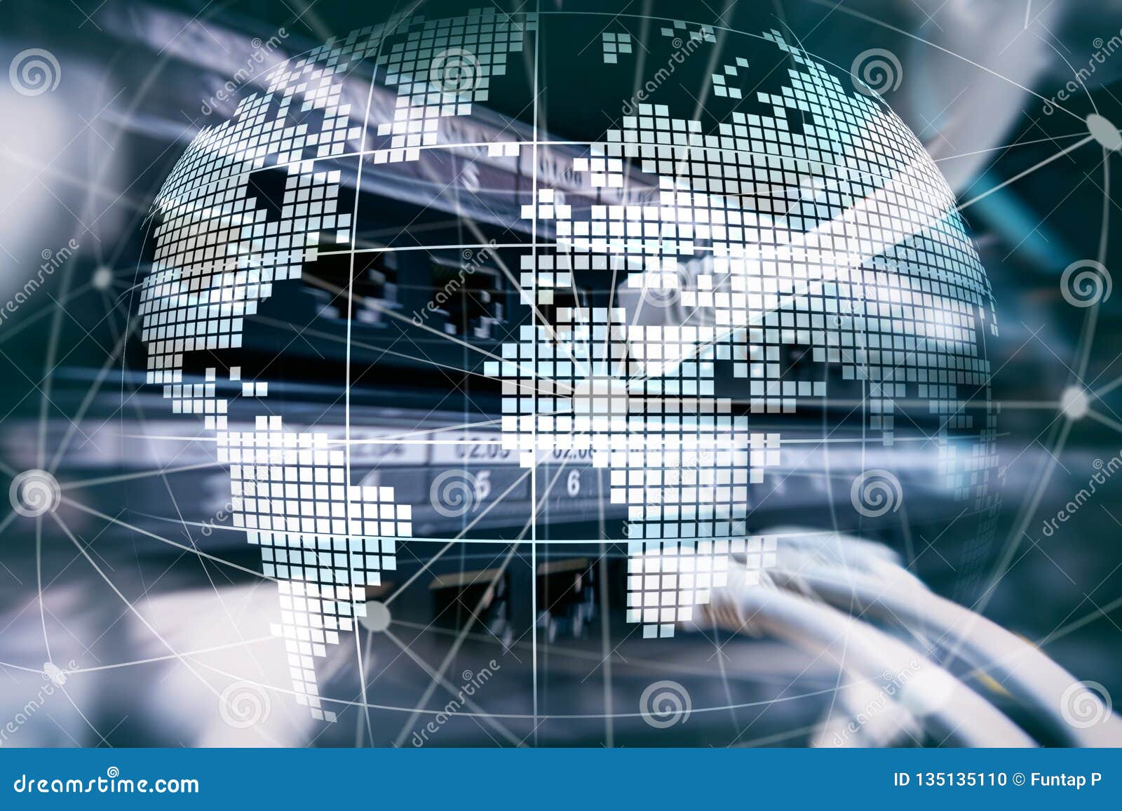 3D Earth As Telecommunication and Internet Technology Concept. Stock ...