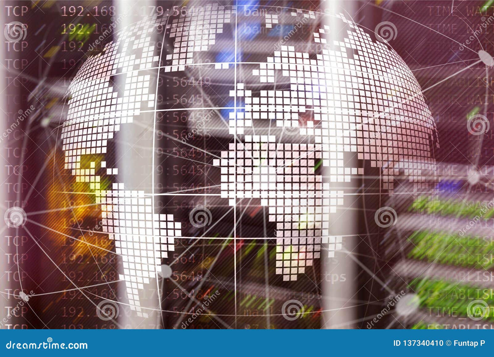 3D Earth As Telecommunication and Internet Technology Concept. Stock ...