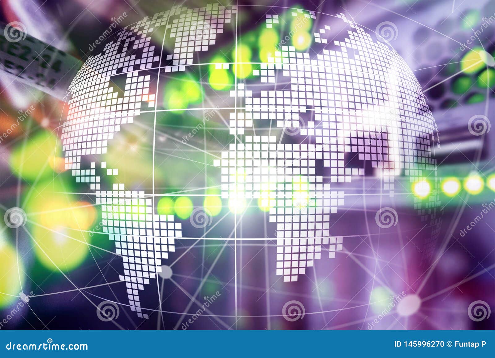 3D Earth As Telecommunication and Internet Technology Concept. Stock ...