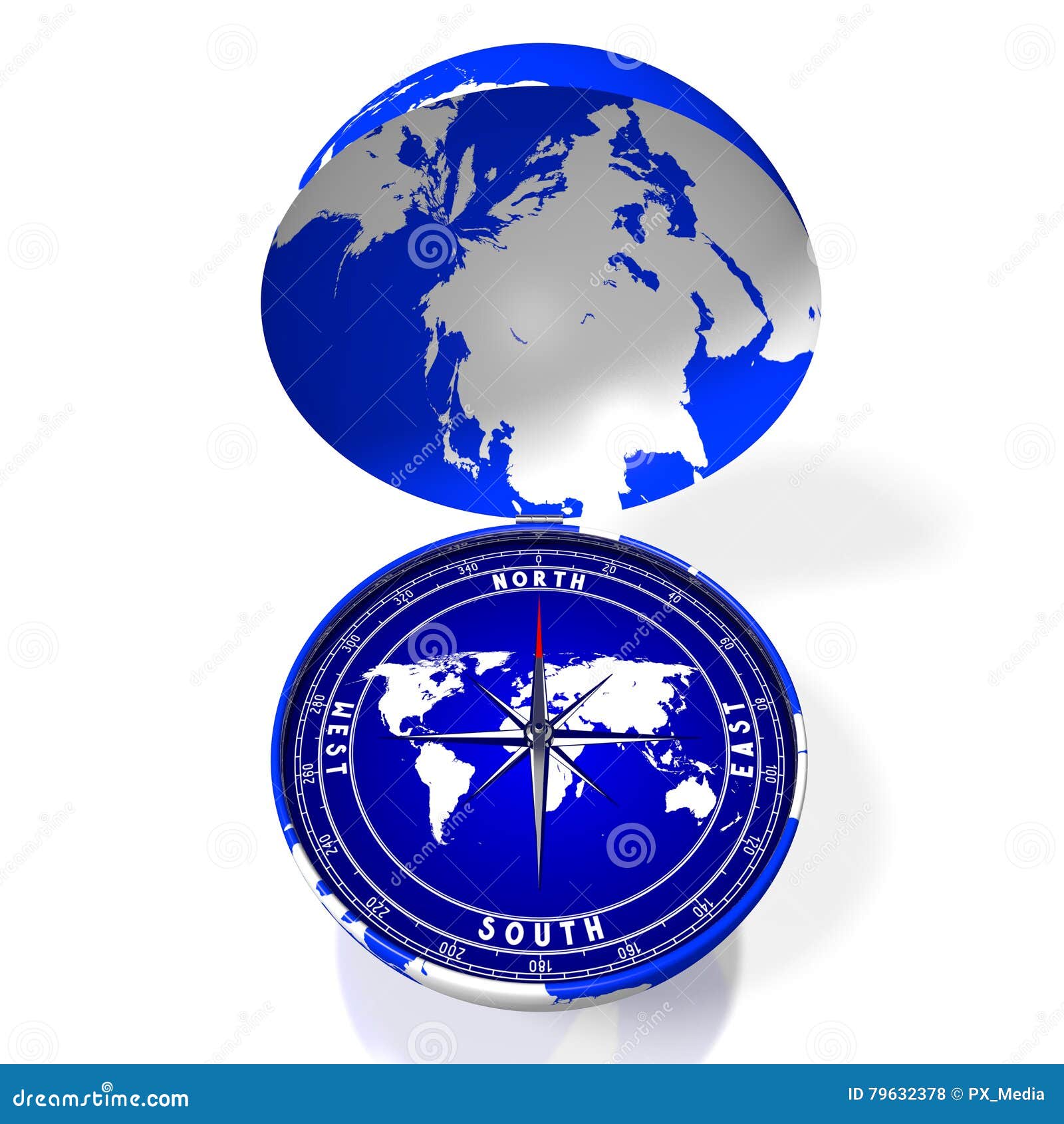3D Earth, compass concept stock illustration. Illustration of symbol ...