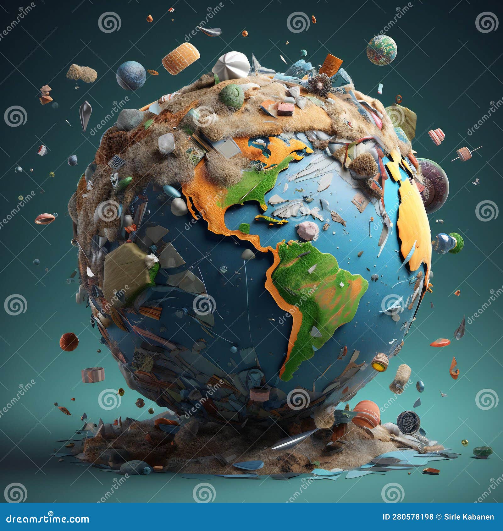 3d Earth is Covered with Trash, Garbage, Waste, and Pollution. Created ... 3d Earth is Covered with Trash, Garbage, Waste, and Pollution. Created ...