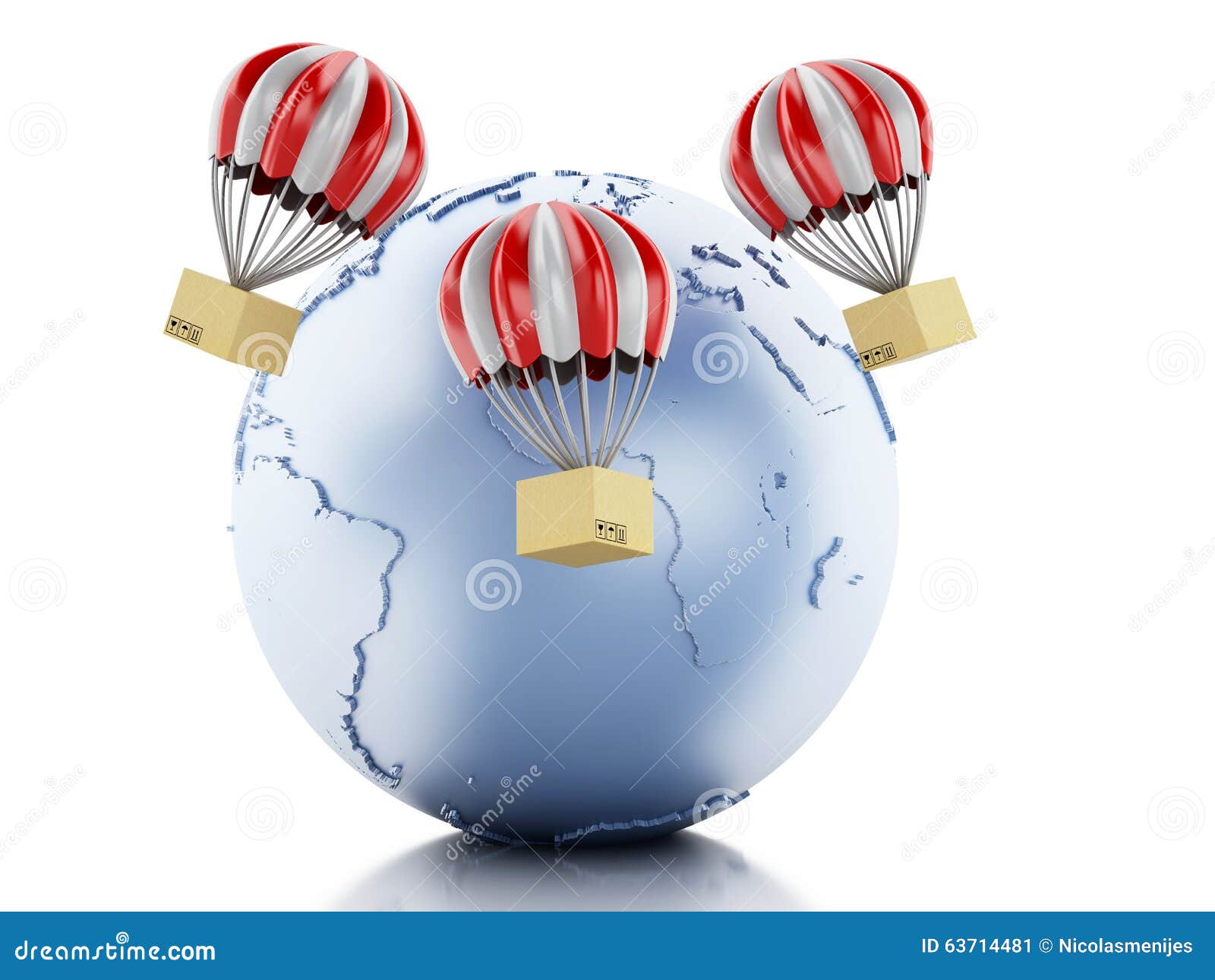 3d Earth Globe With Cardboard Boxes. Stock Illustration | CartoonDealer ...