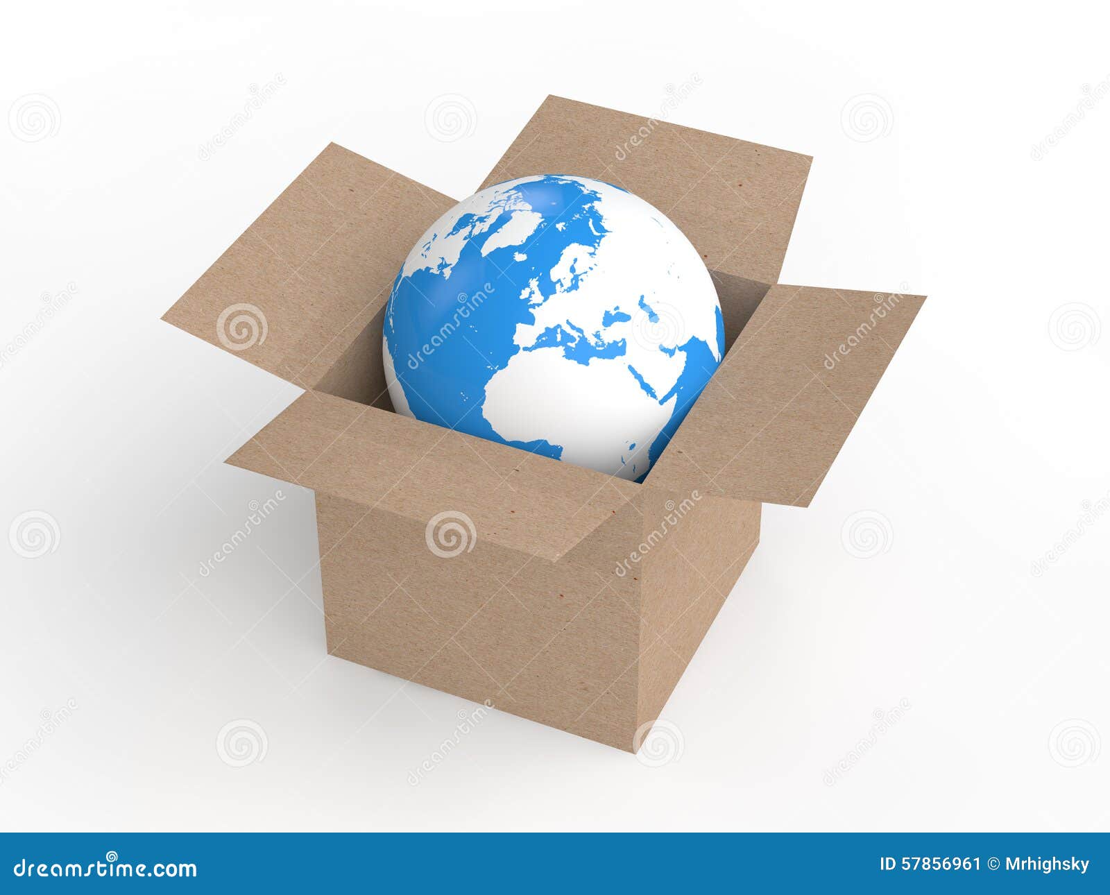 3d Earth Globe in Carton Box Stock Illustration - Illustration of ...