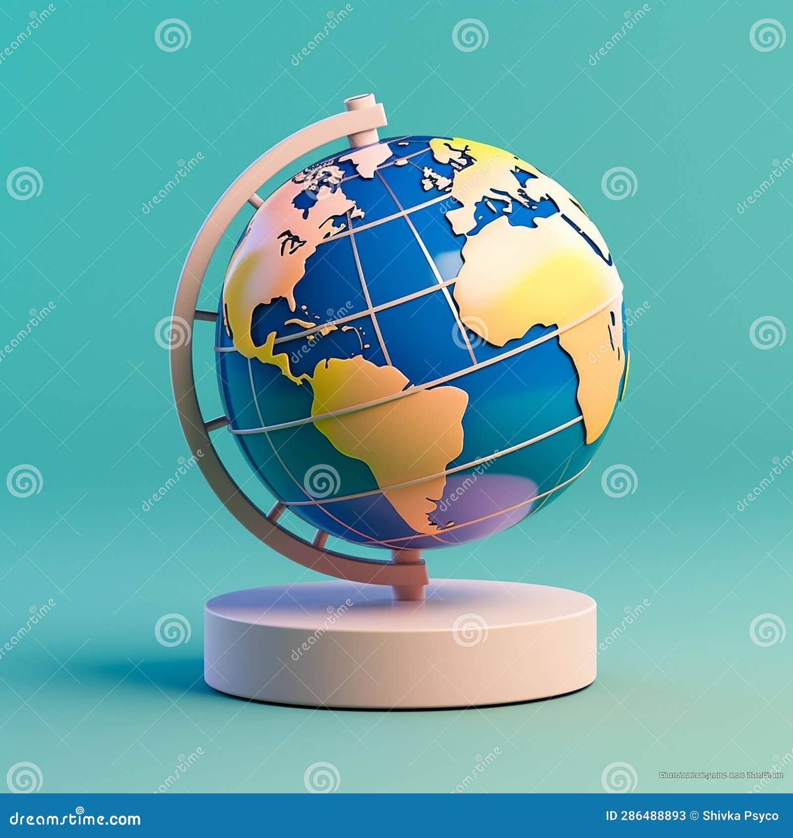 A 3d Earth Globe Model on Light Blue Background Generative AI Stock ...