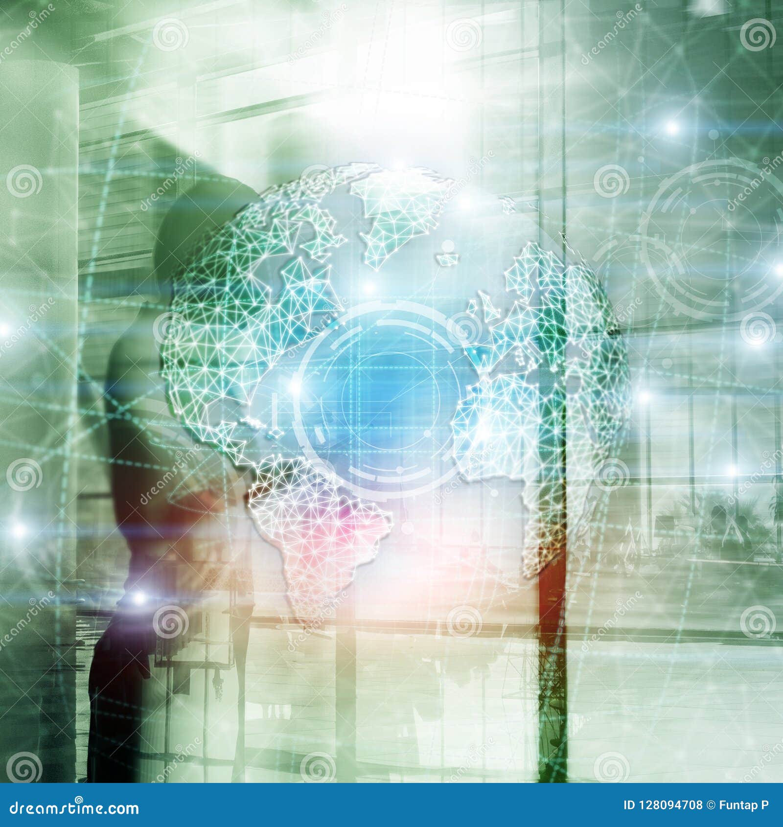 3D Earth Hologram, Globe, WWW, Global Business and Telecommunication ...