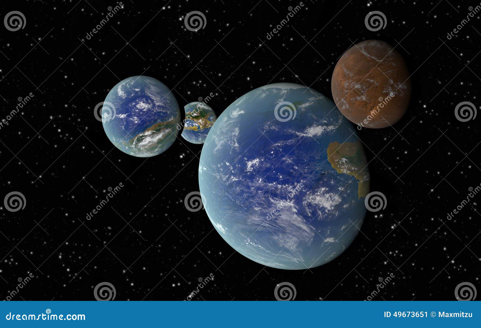 3D Earth like planets stock illustration. Illustration of ...
