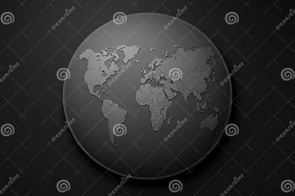 3D earth map minimalist. stock illustration. Illustration of idea ...