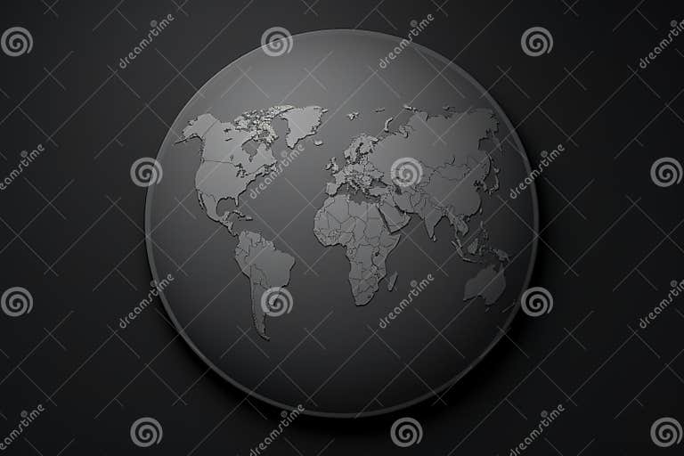 3D earth map minimalist. stock illustration. Illustration of idea ...