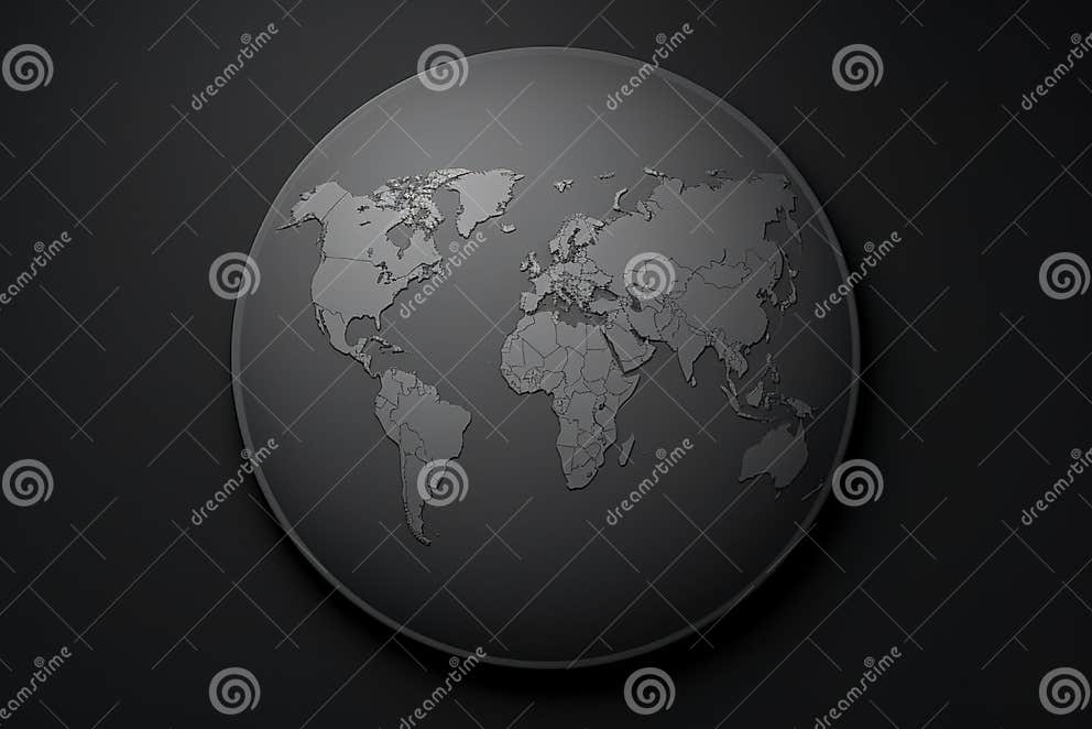 3D earth map minimalist. stock illustration. Illustration of idea ...