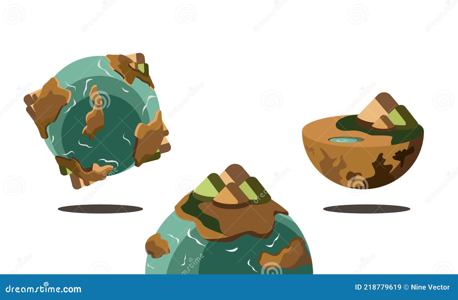 3d Earth Vector Illustration Full Set of Burning Earth Forest Theme ...