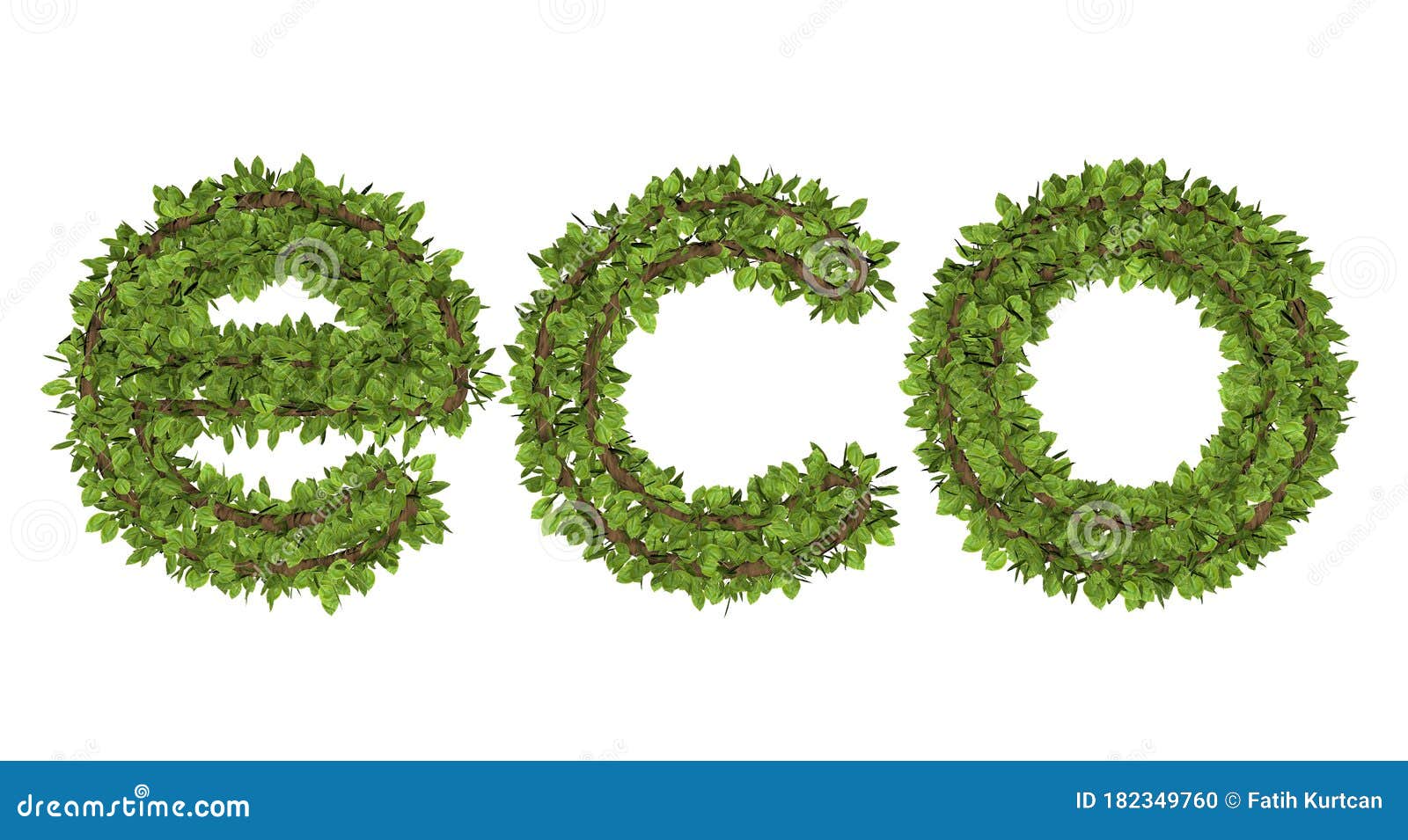 3D Eco Text on White Background. Stock Illustration - Illustration of ...