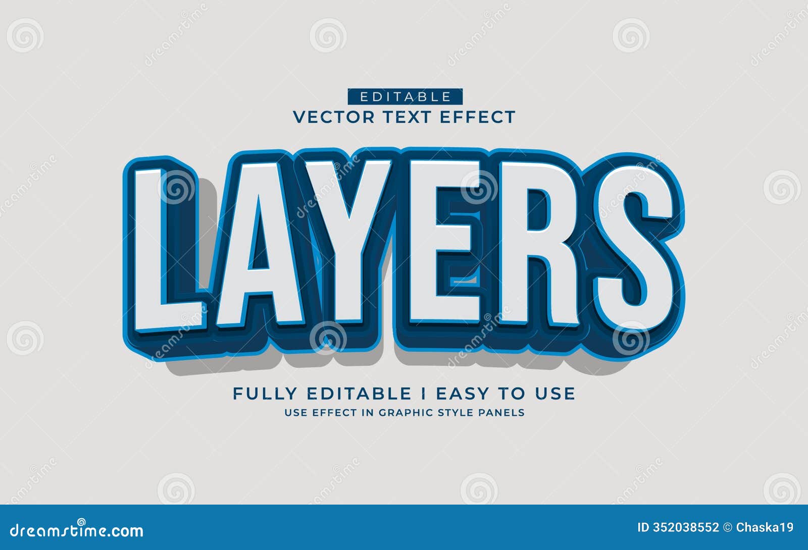 3d Editable Layers Text Effect Style Template Stock Illustration ...