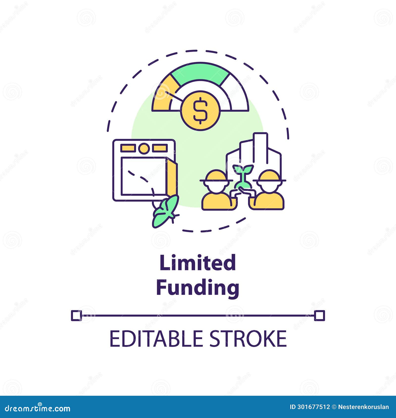 Thin Line Creative Colorful Limited Funding Icon Concept Stock Vector ...
