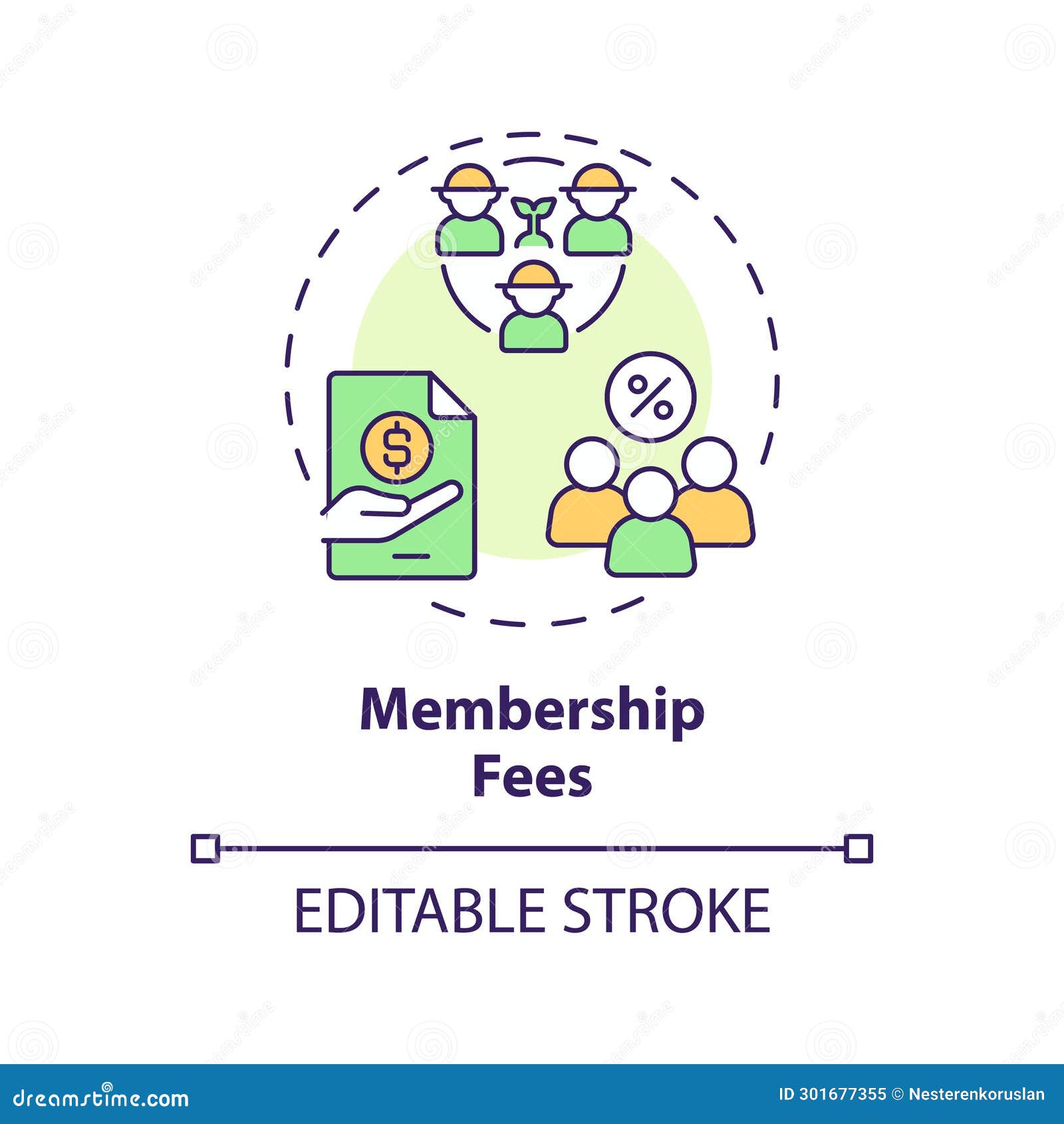 Thin Line Creative Colorful Membership Fees Icon Concept Stock Vector ...