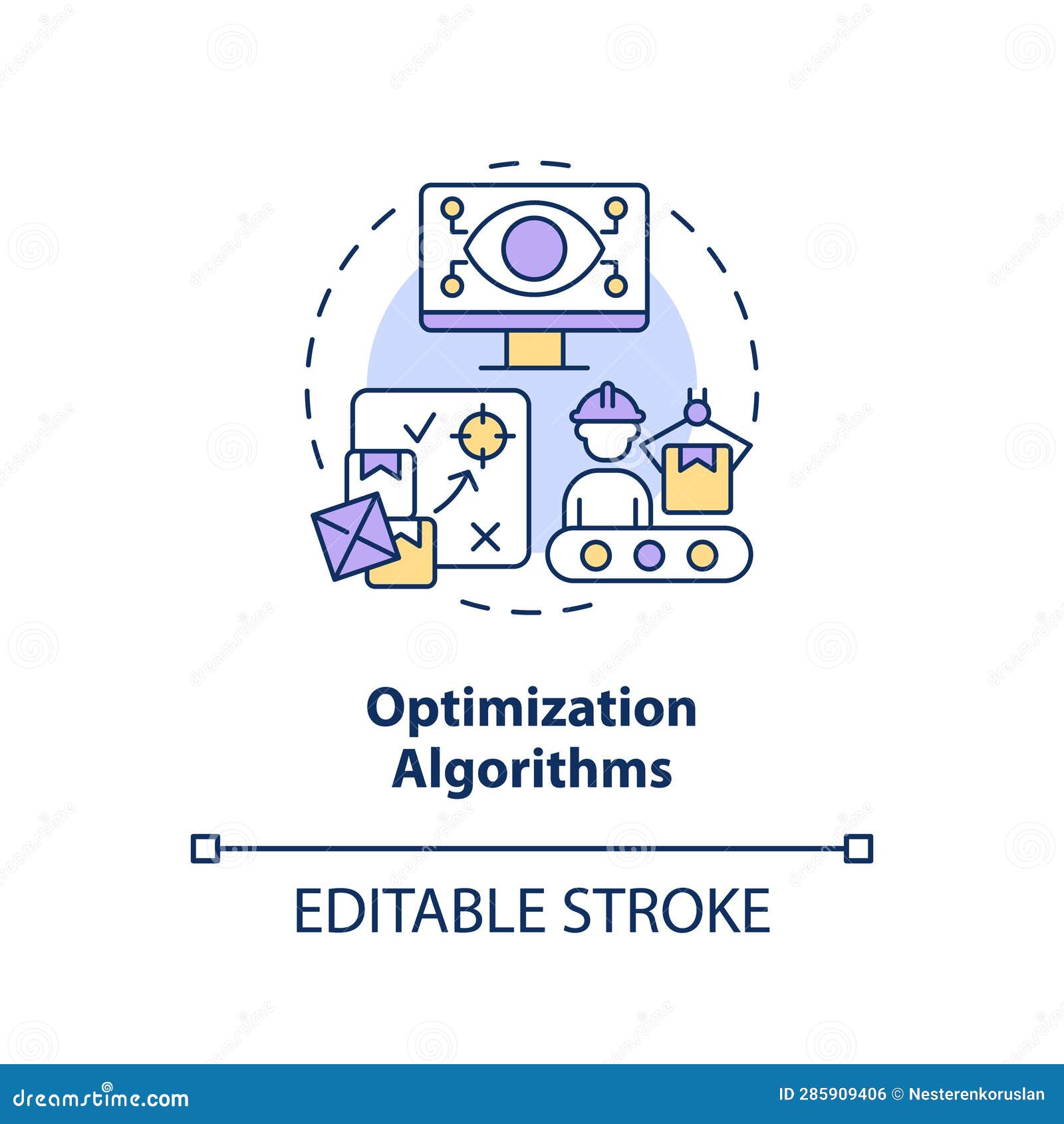 2D Optimization Algorithms Line Icon Concept Stock Vector ... 2D Optimization Algorithms Line Icon Concept Stock Vector ...