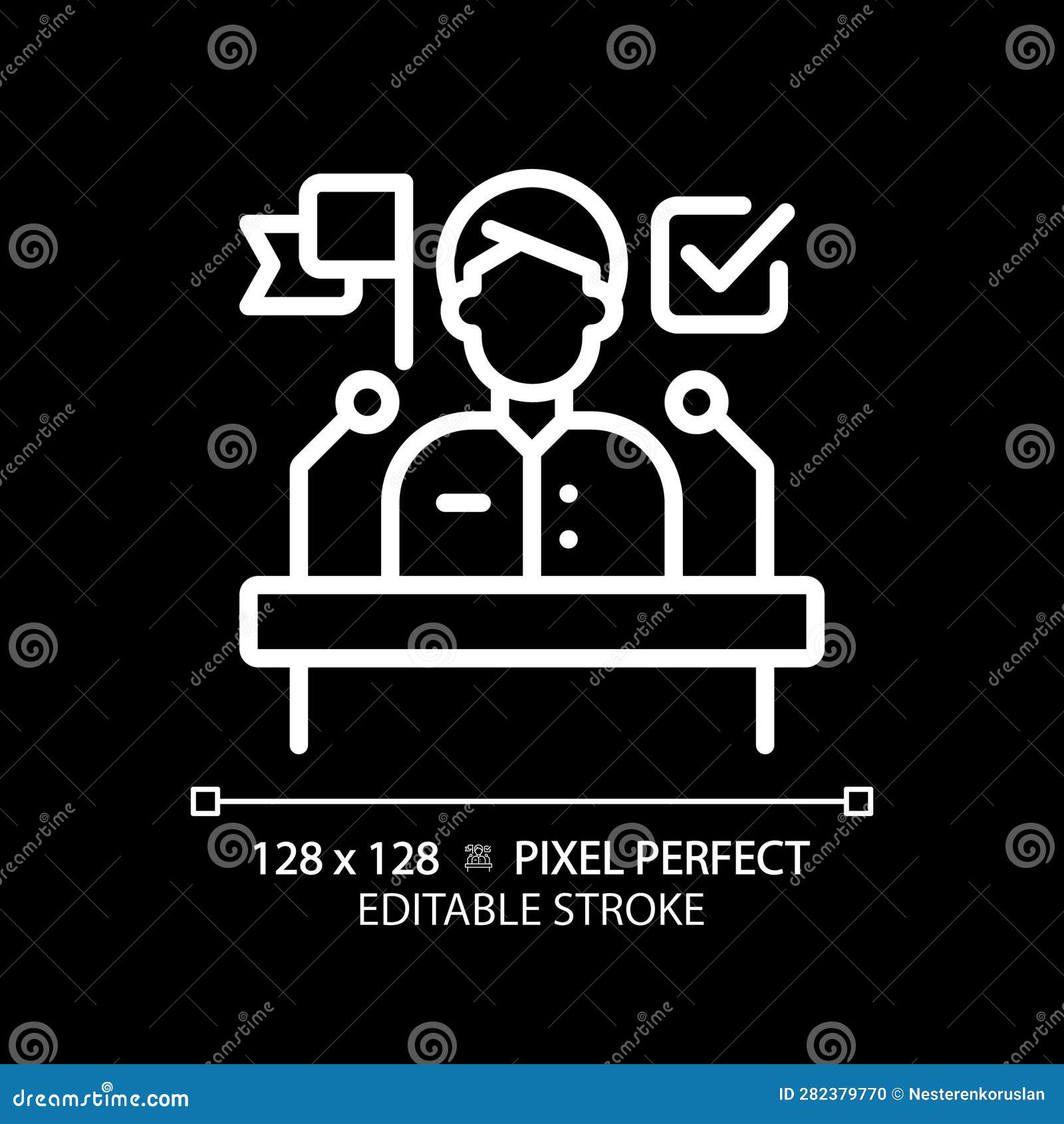 2D Editable Pixel Perfect White Election Candidate Icon Stock Vector ...