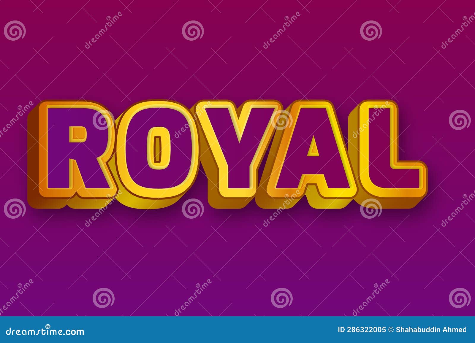3D Editable Royal Letter Vector Text Effect Stock Vector - Illustration ...