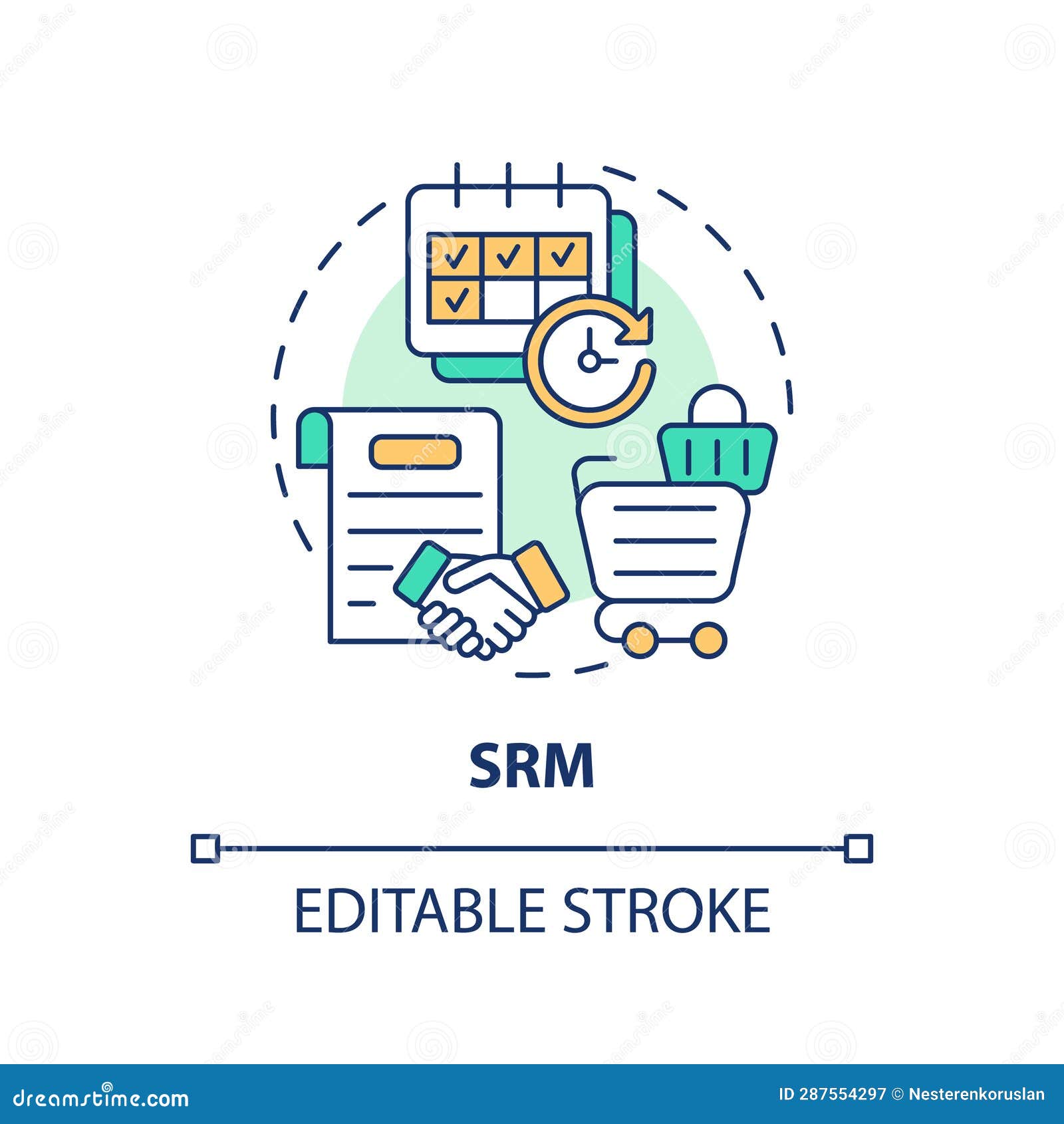 2D Customizable SRM Thin Linear Icon Concept Stock Vector ...