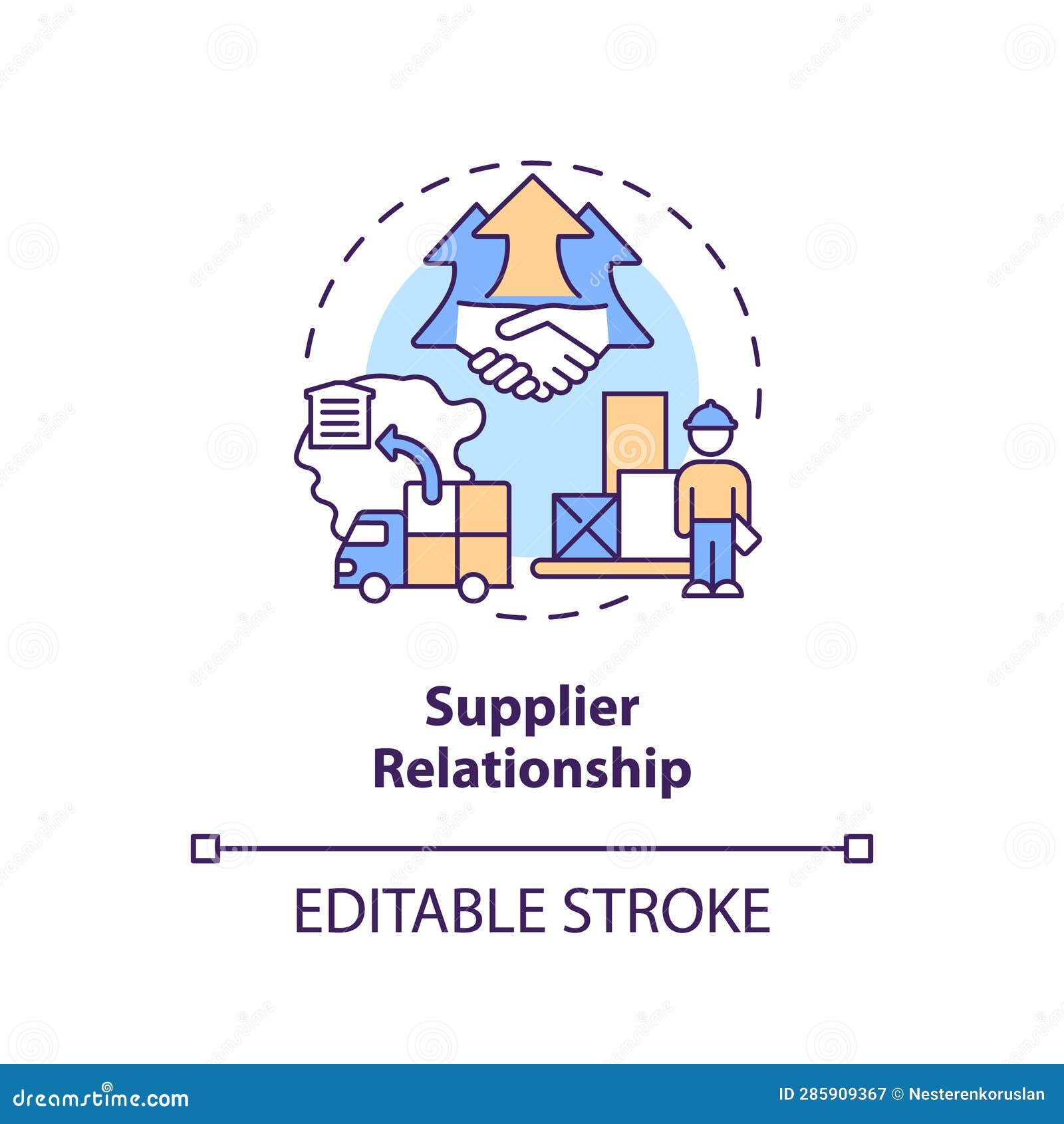 2D Customizable Supplier Relationship Line Icon Concept Stock Vector ...