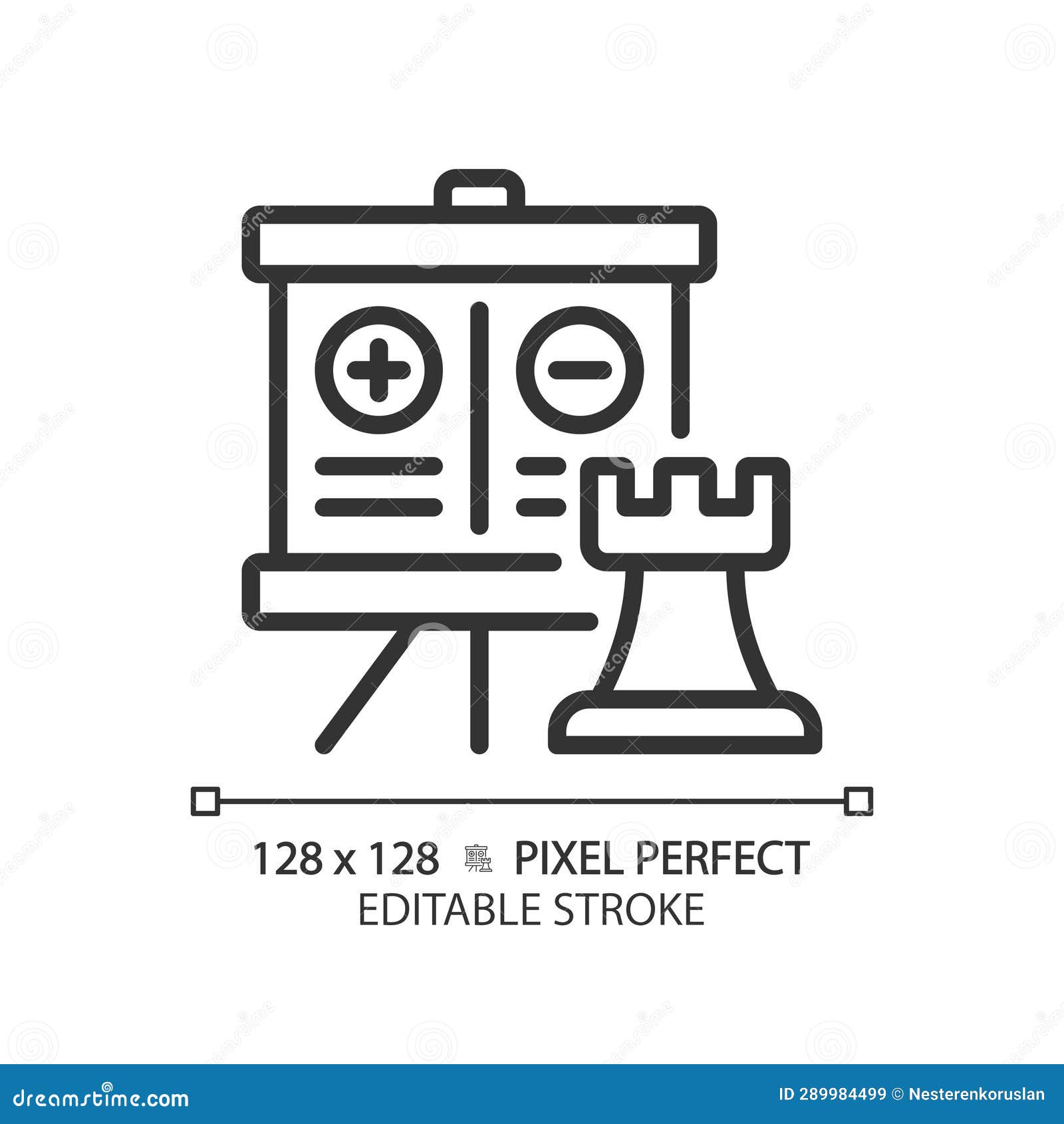 Flipchart Thin Line Icon. Visual Aid Presentation And Chart Board ...