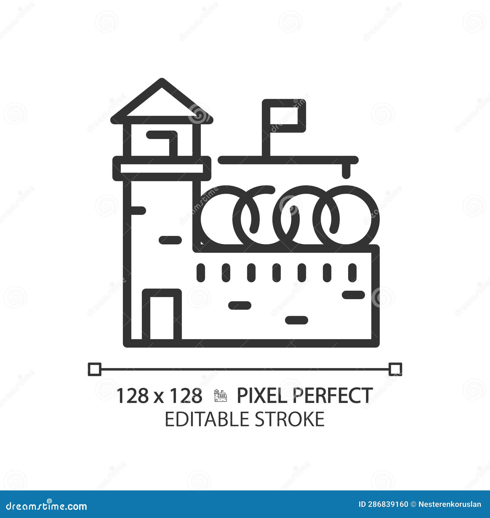 2D Editable Thin Line Prison Icon Stock Vector - Illustration of ...
