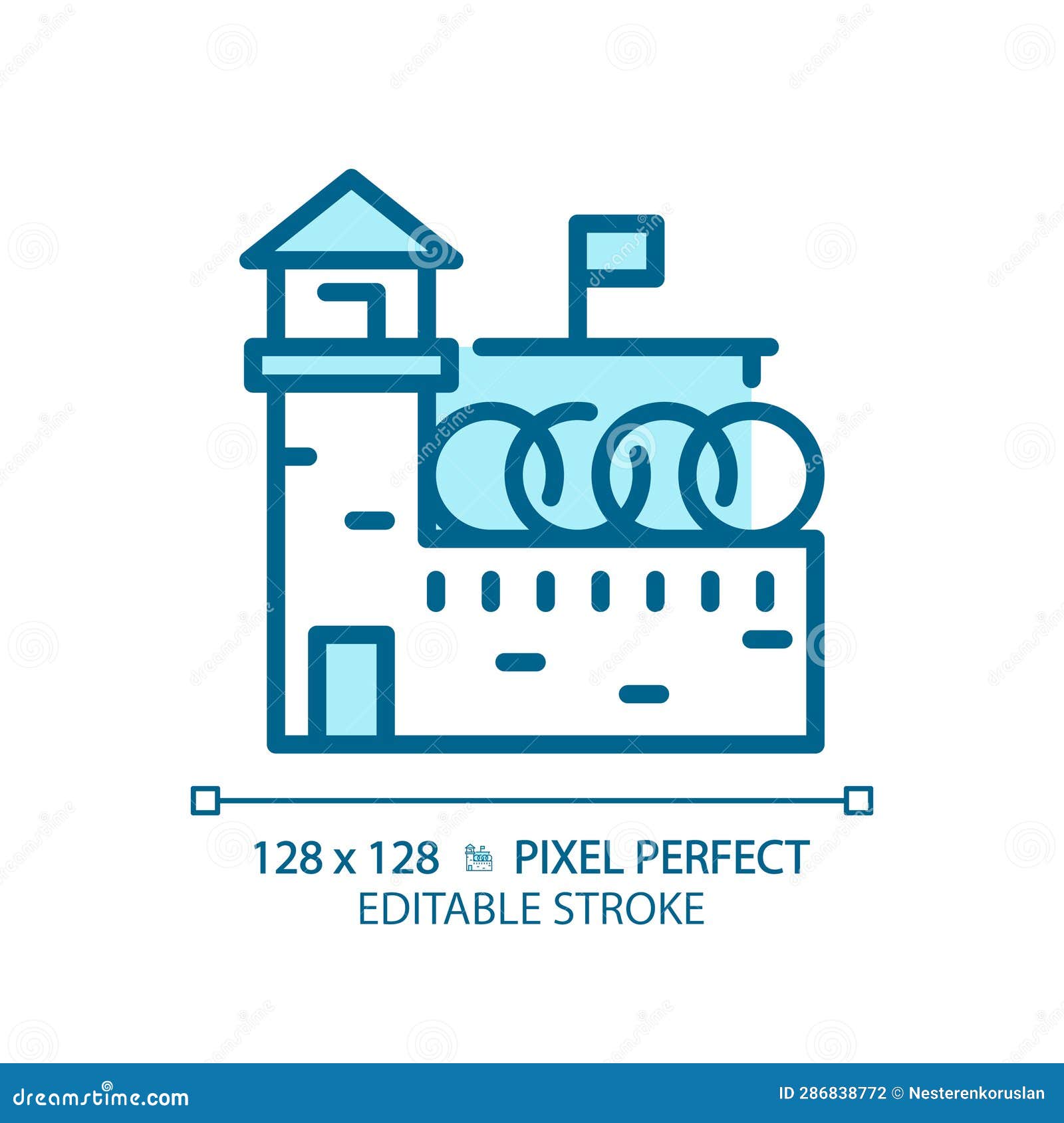 2D Editable Thin Line Prison Icon Stock Illustration - Illustration of ...