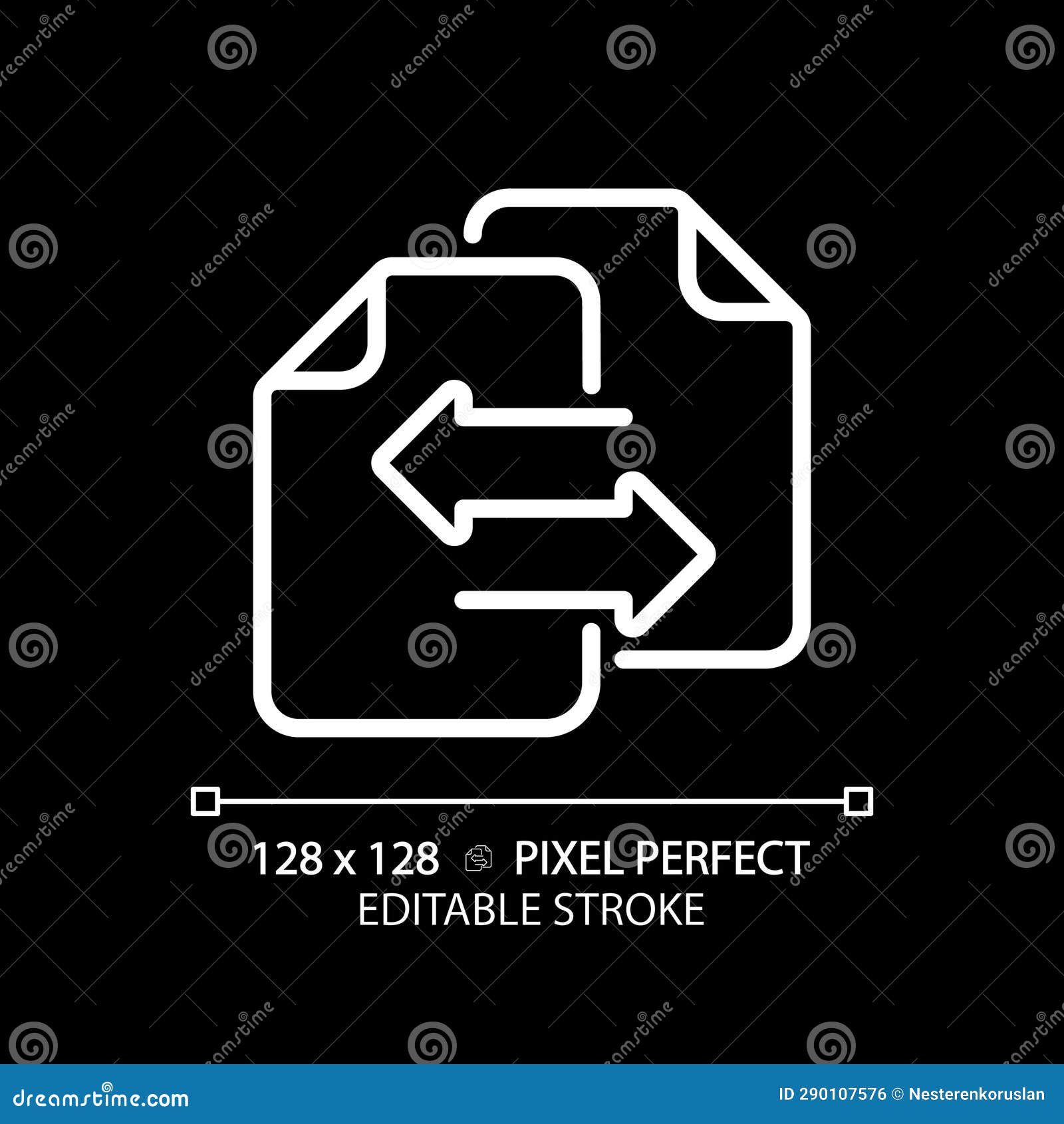 2D Editable Thin Line White Documents with Arrows Icon Stock ...